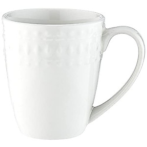 Elle Décor Amelie Round Dinnerware Set – 16-Piece Porcelain Dinner Set w/ 4 Dinner Plate, 4 Salad Plates, 4 Bowls & 4 Mugs – Unique Gift Idea Any Special Occasion or Birthday