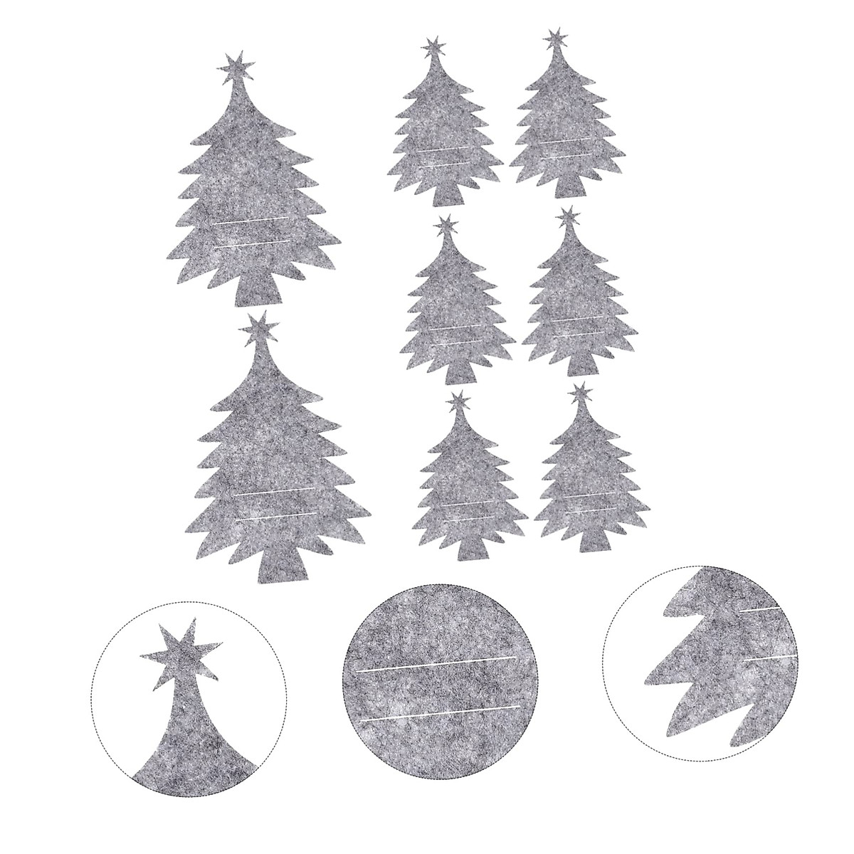 BESTOYARD 8pcs Christmas Tree Cutlery Bag Christmas Silverware Fork Cover Christmas Silverware Bags Christmas Tree Cutlery Holders Grey Decor Felt Cloth Tableware Tool Holder