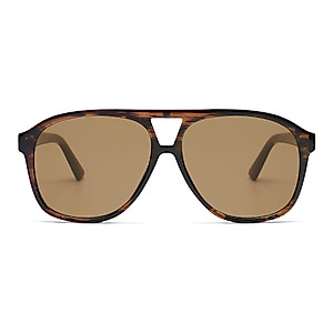 SOJOS Retro Large Aviator Sunglasses for Women Men Classic UV400 Oversized Aviators SJ2315, Wood Pattern/Brown