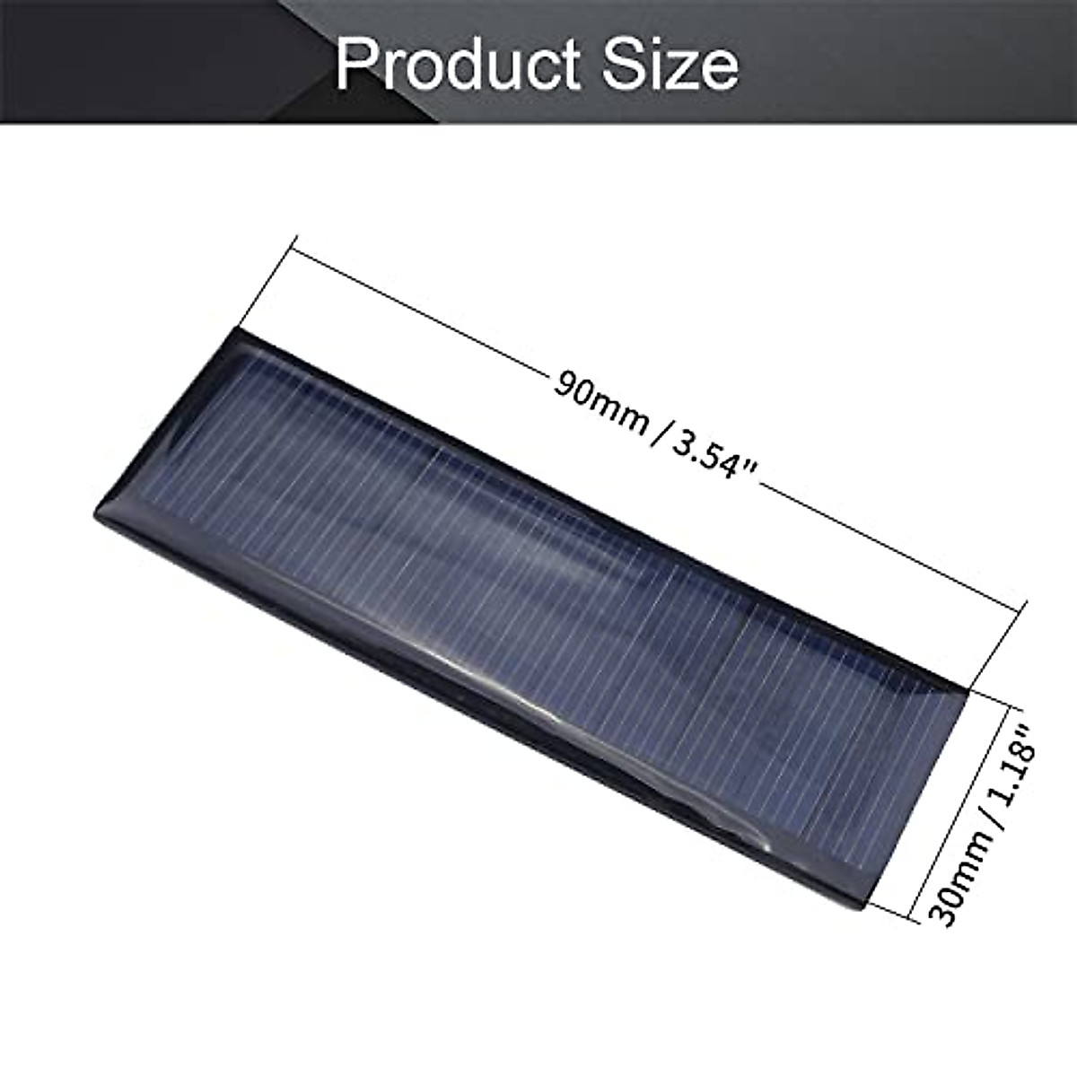 Fielect 5.5V 50MA Polycrystalline Mini Power Small Solar Panel Module DIY for Light Toys Charger 90x30mm，1Pcs