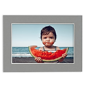 16x20 Mat Bevel Cut for 12x18 Photos - Acid Free Mid Grey Precut Matboard - for Pictures, Photos, Framing - 4-ply Thickness