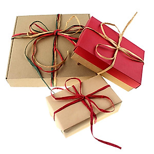 CREATRILL Raffia Ribbon Red Green Natural 3 Rolls 1080 Feet, 360 Feet Each Roll, Paper Twine Wrapping Ribbon for Christmas