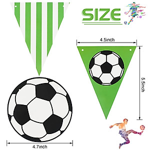 Zonon 4 Pieces Soccer Banner Decoration Party Soccer Birthday Garland for Sports Kids Party Supplies (Soccer Style)