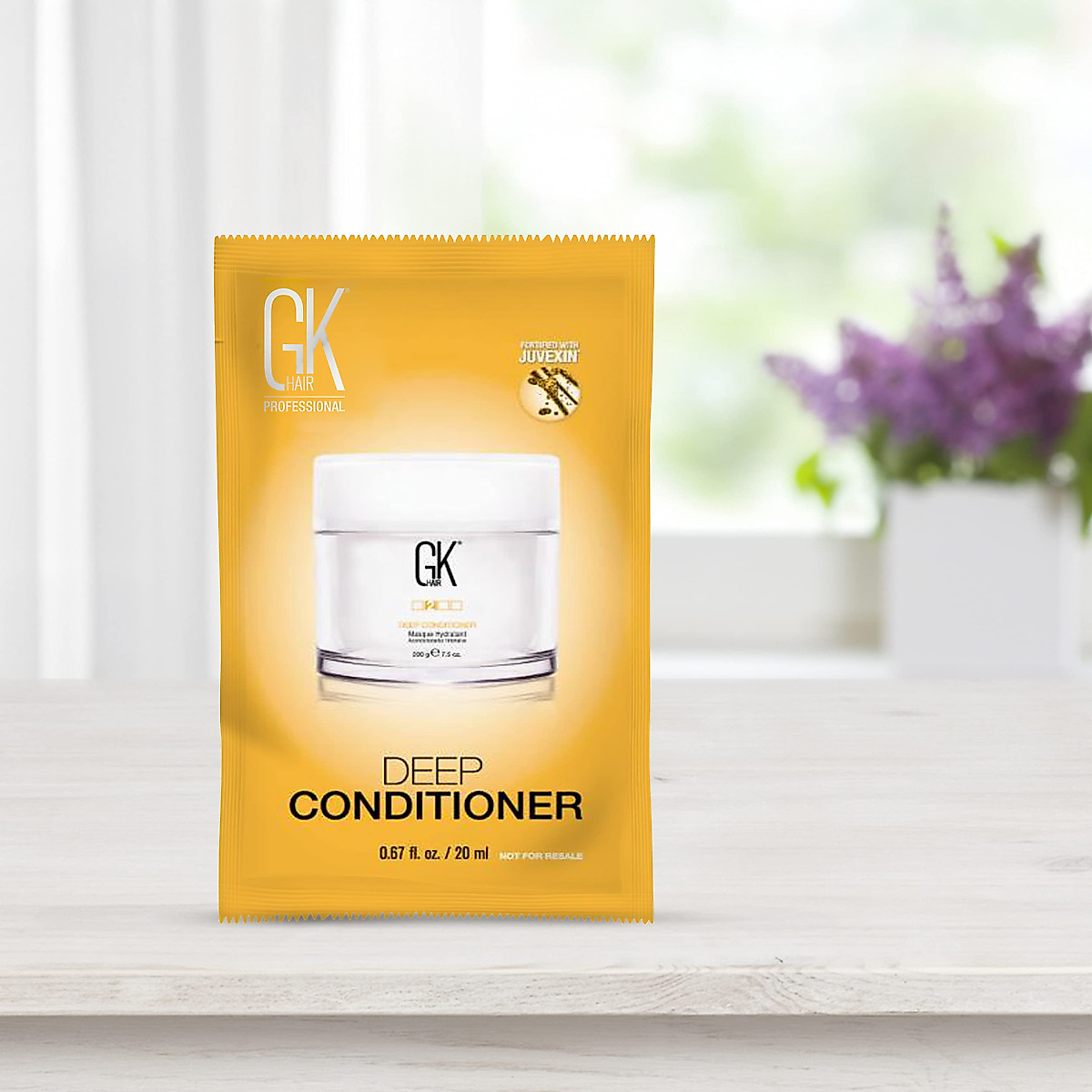 GK HAIR Global Keratin Deep Conditioner Masque Pack of 2 (0.67 Fl Oz/20ml) Intense Hydrating Repair Treatment Mask for Dry Damaged Color Treated Frizzy Hair Restoration Formula with JOJOBA Seed Oils