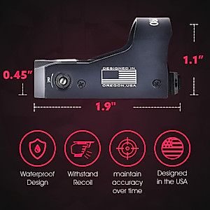 ADE 2023 RD3-012-PRO Series Motion Activated Red Dot Sight with Multi Reticle System for Optics Ready Pistol Slide/Cut That is Compatible with Doctor Footprint