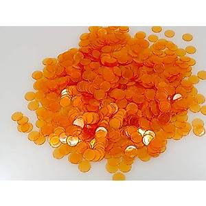 Regal Bingo Plastic Bingo Chips 1000 Pcs - Clear Transparent Counters Game Chips Set for Board Game - Fun Bingo Night - 3/4 Inch Orange Color