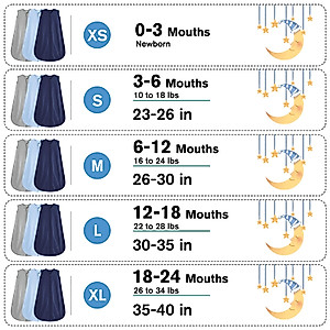 BSTOPPT 3P Baby Sleep Sack 6-12 Months All Season Baby Sleeping Bag 2-Way Zipper Toddler Wearable Blankets..