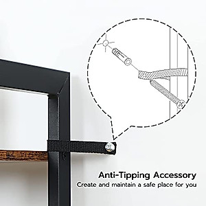 HOOBRO Over The Toilet Storage, 3-Tier Industrial Over Toilet Bathroom Organizer, Bathroom Shelves Over Toilet with Adjustable Feet, Easy to Assembly, Rustic Brown BF41TS01