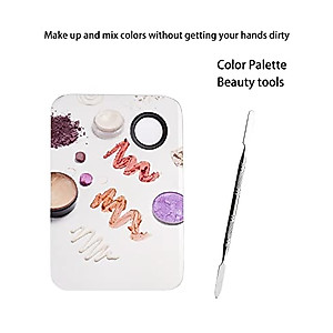 Makeup Palette, Makeup Mixing Palette, Color Mixing Tool, Artist Palette, Stainless Steel Makeup Palette For Makeup, Foundation, Nail Art, Loose Powder, Eye Shadow, Blush, Lip Gloss (2PCS)