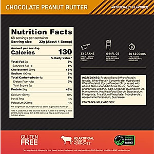 Optimum Nutrition Gold Standard 100% Whey Protein Powder, Chocolate Peanut Butter, 5 Pound (Pack of 1) (Packaging May Vary)