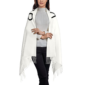 Custom Cashmere Scarf, Personalized Winter Long Soft Warm Scarf Fringe Shawl Scarf Cashmere Shawl White