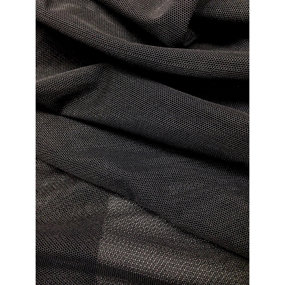 Small Micro Hole See Through Stretch Nylon Spandex Mesh Power Net Fabric (Black)