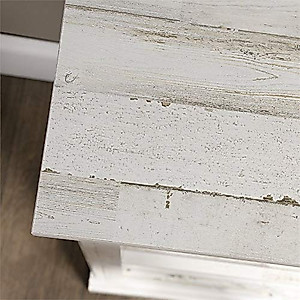 Sauder Misc Storage Contemporary 3-Shelf Wood Bookcase in White Plank