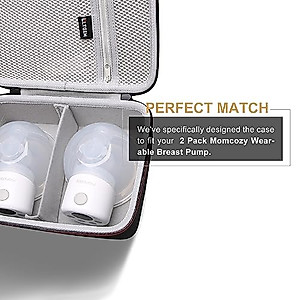LTGEM Hard Case for 2pcs Momcozy S12 Pro / S12Pro / S9 / Momcousy Wearable Breast Pump Suitable for Storage