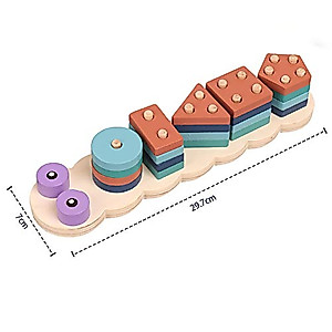 MCJL Children's Geometric Shape Toys Wooden Puzzle Toy Cubic Toy Baby Cube Shaped Cognitive Toys Birthday Present