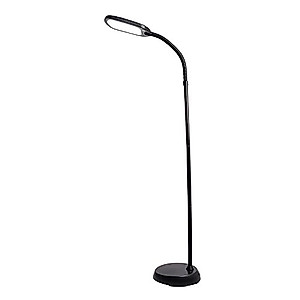 Newhouse Lighting NHFL-AP-BK Apollo LED Floor Lamp Energy-Efficient Natural Reading Artists Crafts Adjustable Gooseneck Task Light, Black