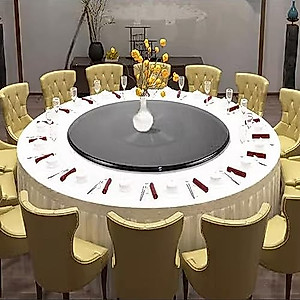 DOUKI 24" Round Tabletop Rotating Tray, Glass Lazy Susan Turntable, Rotating Serving Tray For Dining Table, Round Decorative Rotating Tray Black Brown (Color : Black, Size : 100cm(39inch))