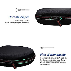 XANAD Hard Case for JBL Tune 510BT/520BT/500BT or Sony WH-CH520/WH-CH510 Noise Canceling Wireless Headphones Bluetooth Over The Ear Headset - Tavel Storage Bag