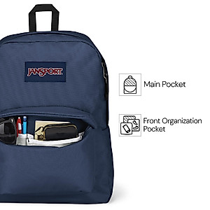 JanSport SuperBreak One School Backpack for Girls, Boys, Black - Durable, Lightweight Bookbag for Teens with 1 Main Compartment, Front Utility Pocket with Built-in Organizer - Premium Backpack