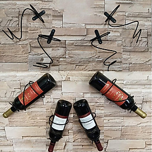 GUSENG Iron Wall Mounted Wine Bottle Rack Holder Display Shelf Kitchen Bar Exhibition Storage Organizer Home Decor