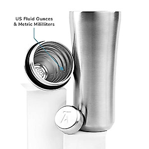 Elevated Craft Hybrid Cocktail Shaker - Premium Vacuum Insulated Stainless Steel Cocktail Shaker - Innovative Measuring System - Martini Shaker for the Home Bartender - 28oz Total Volume