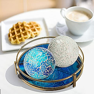 DomeStar Decorative Ball Set, 6PCS 2.4 Inches Mosaic Glass Orbs Centerpiece Balls Glass Balls