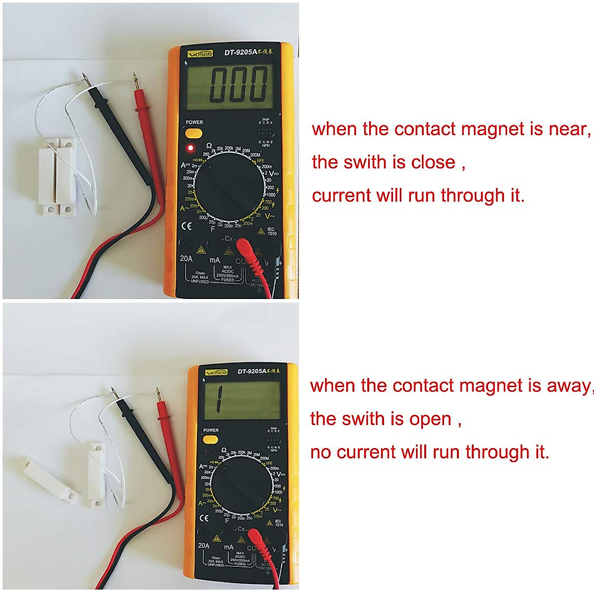 Gufastore 10pcs Surface Mount Alarm 10W 100V 0.5A in Max Magnetic Contact Ideal for Door Window Security with Lead Wire and 3M Adhesive Paper