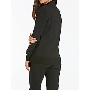 Cherokee iflex Uniforms Zip Front Scrub Jackets for Women CK303, XL, Black