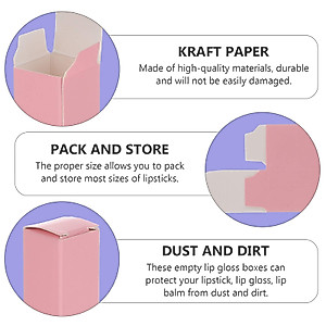 ARTIBETTER 50Pcs Empty Lip Gloss Box Paper Lipstick Perfume Packaging Boxes Containers Lipstick Packaging Paper Case for Lip Gloss Storage Pink