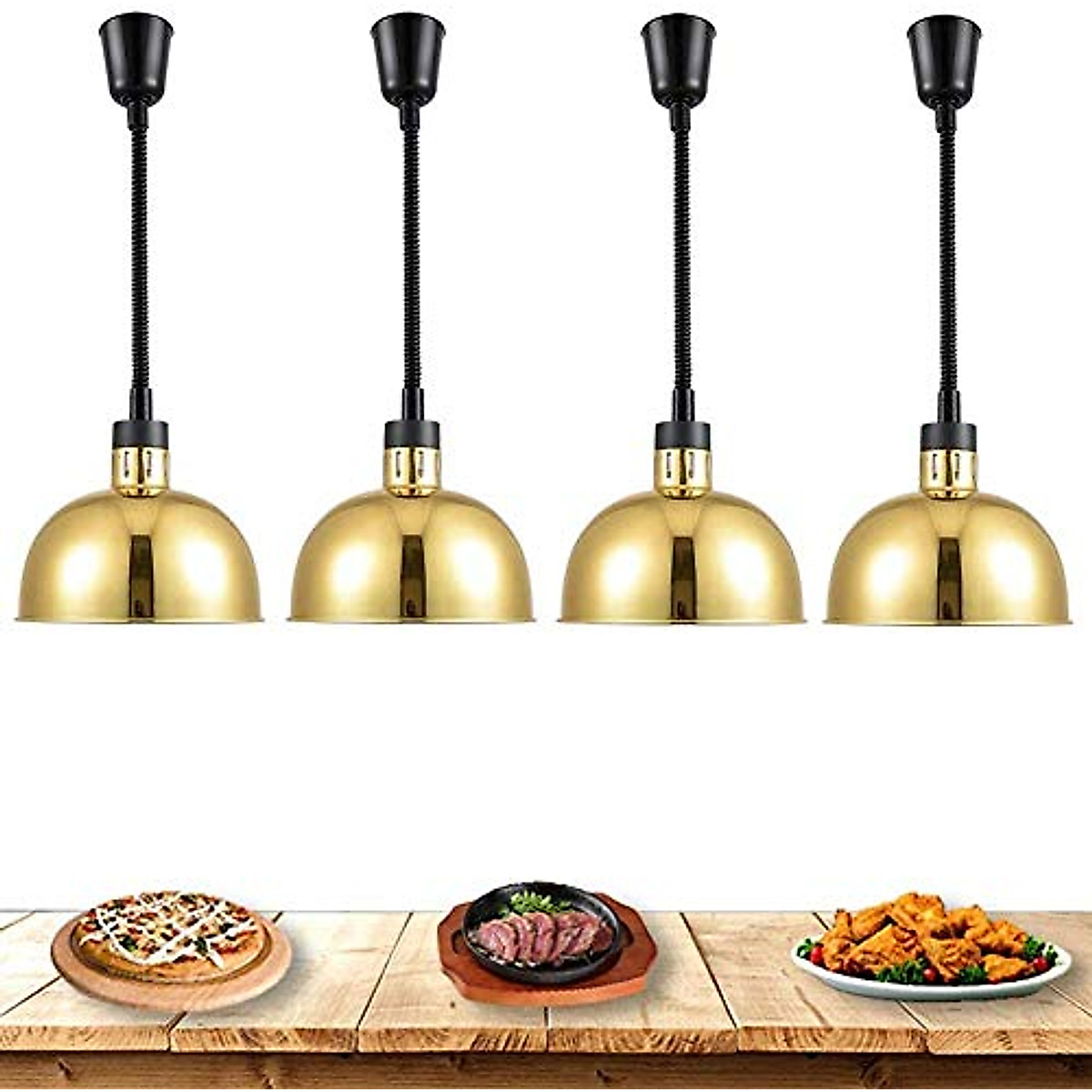 Light bulb 250W electric heat lamp food warmer light, kitchen buffet warmer infrared heating valve catering party for commercial food warmer buffet restaurant, 290mm, 4 pack