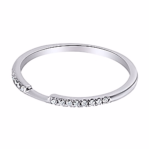 Round Shape White Diamond Engagement Wedding Ring In 14K Solid White Gold (0.1 Cttw),Ring Size-4