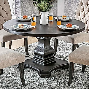 BOWERY HILL 48-inch Wood Round Dining Table in Antique Black