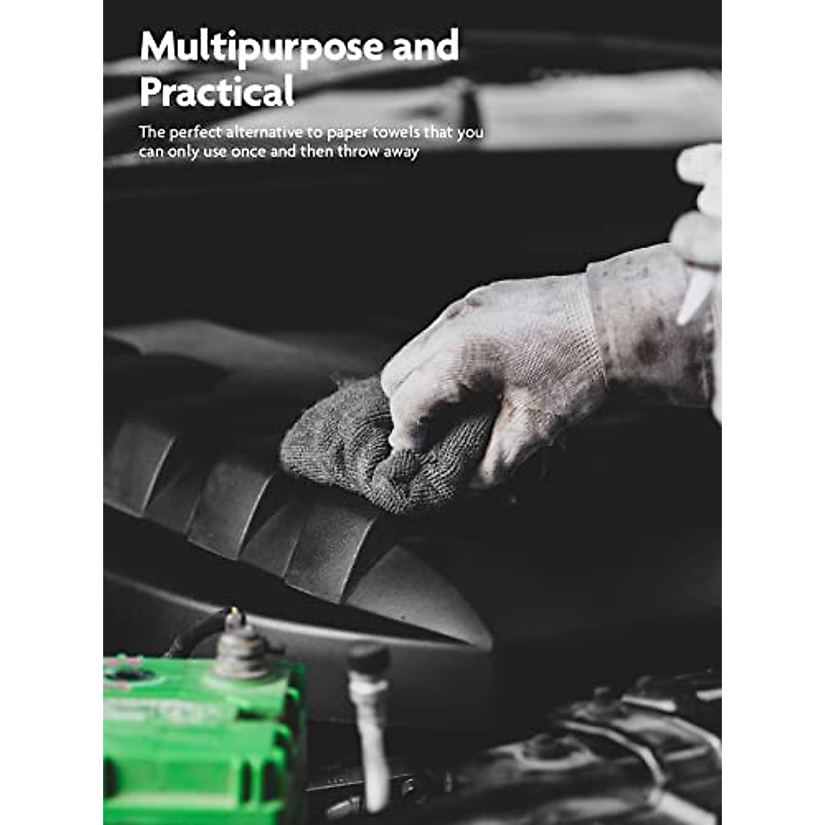 Fantasticlean Microfiber Cleaning Cloth Roll -75 Pack, Tear Away Towels, 12" x 12", Reusable Washable Rags (Purple)