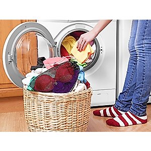 Handy Laundry Mesh Stuff Bag - Durable Mesh Bag with Sliding Drawstring Cord Locking Closure.