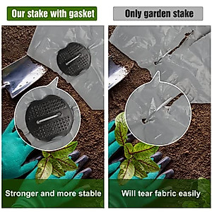 Whonline 200pcs Landscape Staples Set, 120pcs Landscape Fabric Staples and 80pcs Gasket, 6inch 11 Gauge Heavy Duty Galvanized Garden Staples for Securing Lawn Fabric and Weed Barrier