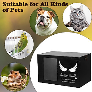 Woiworco Pet Urns for Dogs Ashes, Large Wooden Funeral Cremation Urns with Photo Frame, Memorial Keepsake Box with Black Flannel as Lining, Urn for Dog or Cat Ashes, Loss Pet Memorial Remembrance Gift