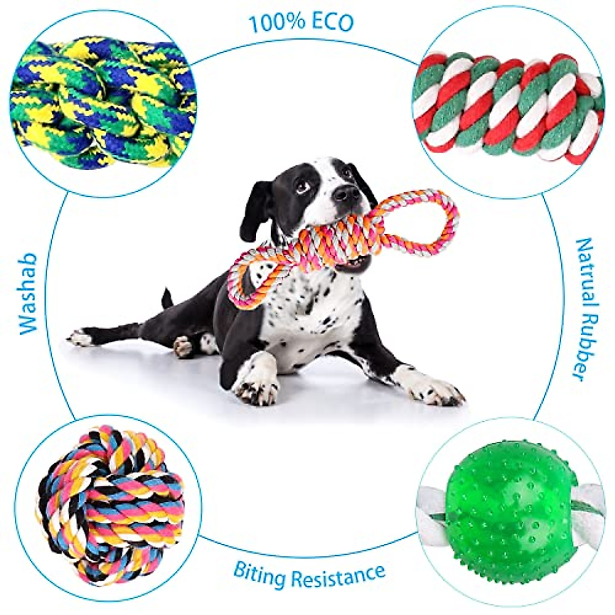 UPSKY Dog Rope Toys 15 Pack Dog Toys, Puppy Grinding Teething Chew Toys, Tug of War Toys for Puppy, Durable Chew Toys for Boredom, Dog Chew Toys for Puppy Small Dogs