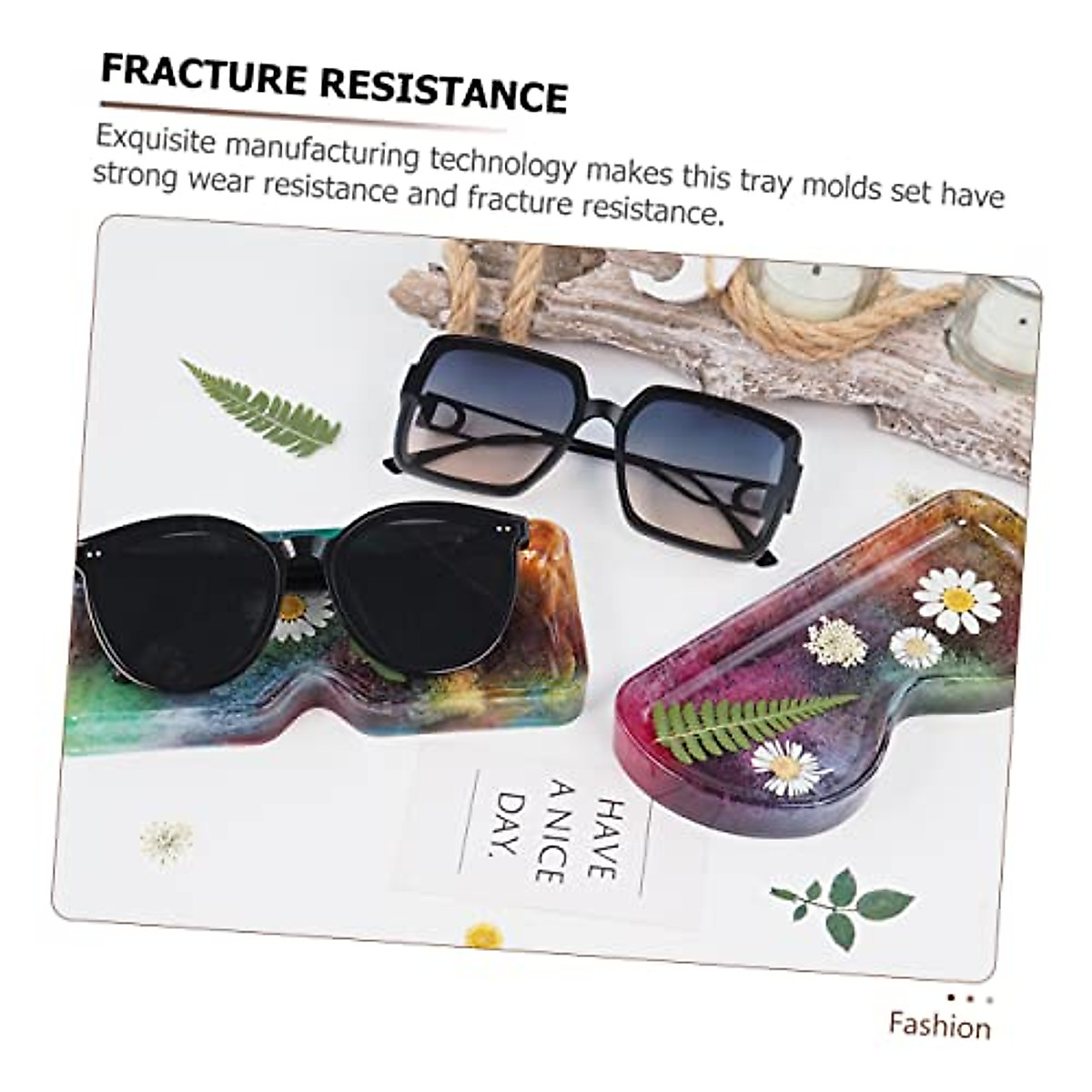 VILLCASE 4 Pcs Resin Glasses Holder Silicone Square Mold Candle Silicone Mold Coaster Resin Mold Candle Resin Mold Jewelry Storage Tray Molds Glasses Tray Resin Mold Silicone Tray Mold