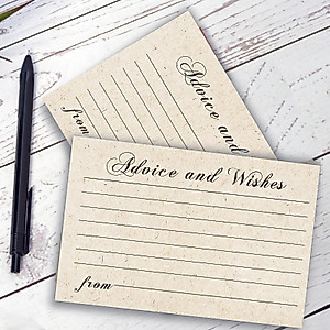 Fibevon Advice and Wishes Cards 50 Pcs for Wedding, Bridal, Mr and Mrs, Retirement, Baby Shower,Graduation Party Decorations - Words of Wisdom Cards