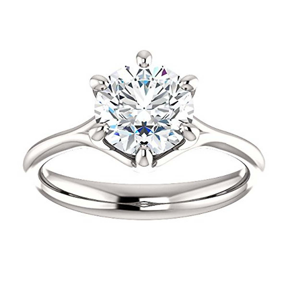 GNGJewel Forever One Moissanite (GHI) Engagement Ring in Solid 14k Gold