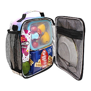 Personalized Name Lunch Boxes for Kids Girls Galxy Customized School Lunchbox Bag Insulated with Shoulder Strap,Galaxy Horse,Lb113