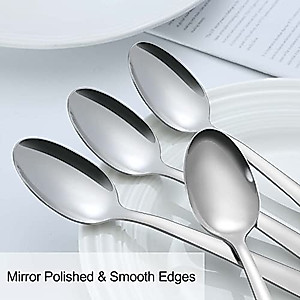 36 Pieces Teaspoons Set (6.2 inch), Pleafind Spoons Silverware, Stainless Steel Tea Spoons, Small Spoons, Mirror Polished Teaspoon, Dessert Spoons for Home, Kitchen, Restaurant, Dishwasher Safe