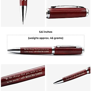 Mahatma Gandhi Inspirational Quote Pen - Be the Change that You Wish to See in the World. - Office Business Quote Gifts for Creative Professionals Students Coworkers Colleagues Men Women