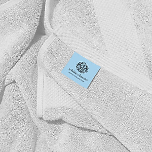 White Classic Luxury Bath Towels Large - Cotton Hotel spa Bathroom Towel |30x56 | 4 Pack | Silver