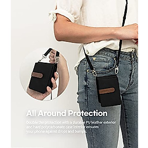 GOOSPERY Wallet Case Compatible with Galaxy Z Flip, Detachable Card Holder 2 Card Pocket Storage Premium PU Leather Adjustable Cross-Body Strap Attached Earbud Cord Organizer (Black)