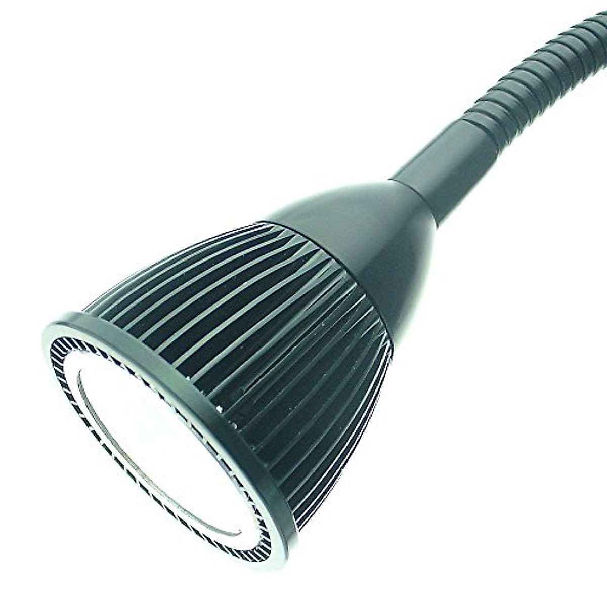 QUANS 5W Clip on Clamp Gooseneck COB LED Desk Table Light lamp Cool White 19inch Neck Black