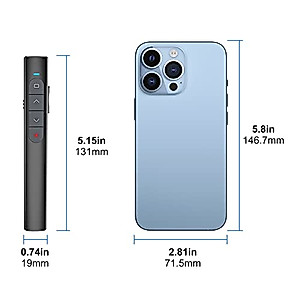 SSPONT Presentation Clicker for PPT, Wireless Presentation Remote, Laser Pointer for Presenter, Slide Advancer for Slide Show, Powerpoint/Keynote/Google Slides/Classroom, Mac OS/Windows/Linux (JH61)