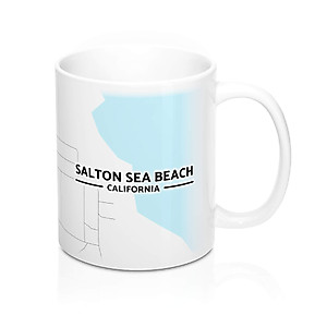 Hometown Bias Salton Sea Beach, California CA Map Mug (11 oz)