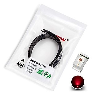 CHANZON 100 pcs SMD 0402 (1mm x 0.5mm) Red LED Diode Lights 2V 20mA Lighting Bulb Lamps Electronics Components Indicator Light Emitting Diodes