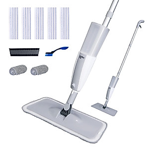 DrDirt Spray Mops for Floor Cleaning, Wet & Dry Mops Mop with Washable Mop Pad, Excessive Pad and 5 Piece Disposable Microfiber Mop Pads for Home Kitchen Bathroom Wood Floor Tile